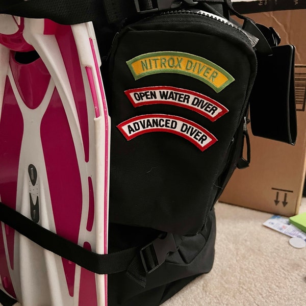 NITROX DIVER Certification Chevron PATCH Scuba Diving Experience Iron-on Embroidered Applique ...
