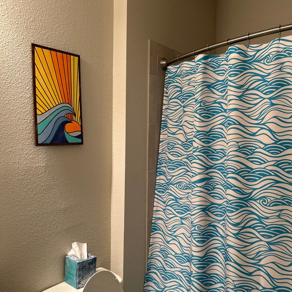 Beach Art Sun and Waves Ocean Wall Art Waves Decor Wood Beach Art Sign ...