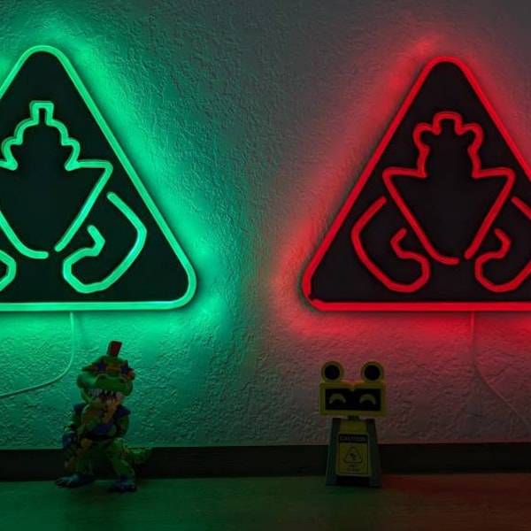 FNAF Security Breach Warning Sign , Neon Like , LED , Light , Wall ...