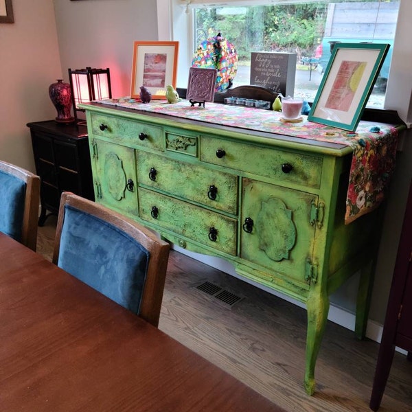 Eclectic Secretary Desk Hand Painted Fairy Tale Inspired Bureau Bedroom ...