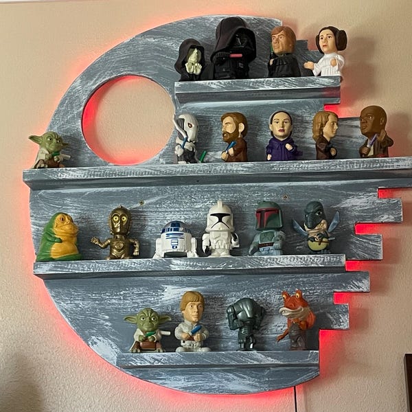 Custom Death Star Wall Display Shelf Backlit With Remote Controlled LED ...