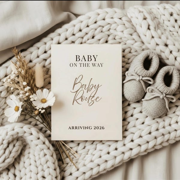 Pregnancy Announcement Neutral Pregnancy Announcement Digital Pregnancy ...
