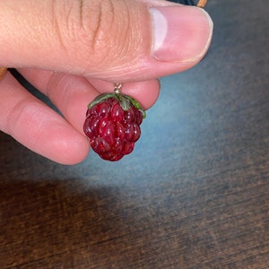 Glass Raspberry Bead 1p, Light Periwinkle, Raspberry Beads, Lampwork ...