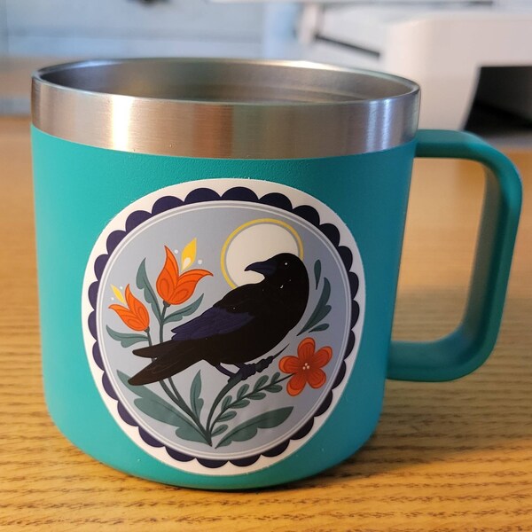 Crow Distelfink, PA Dutch Hex Sign, Waterproof Vinyl Sticker - Etsy