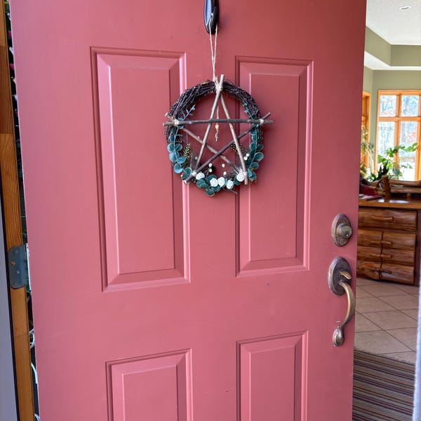Pentacle of Protection Door Wreath Witch Wreath Wiccan Decor 30cm ...