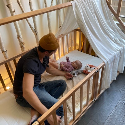 Square Canopy Bed Four Poster Bed King Size Bed Low - Etsy