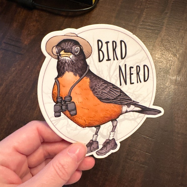 Bird Nerd Vinyl Sticker. Birding Bumper Sticker. Bird Lover Water ...