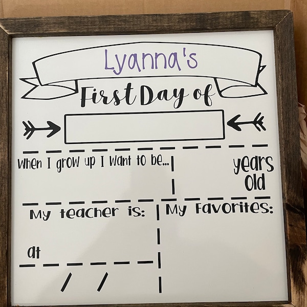 First & Last Day of School Reversible Whiteboard Framed Sign - Etsy