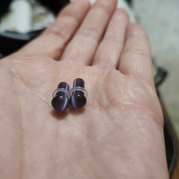 SF Purple Cat Eye Plugs 6g, 4g, 2g (6mm), 0g, 00g (10mm), 7/16" (11mm ...
