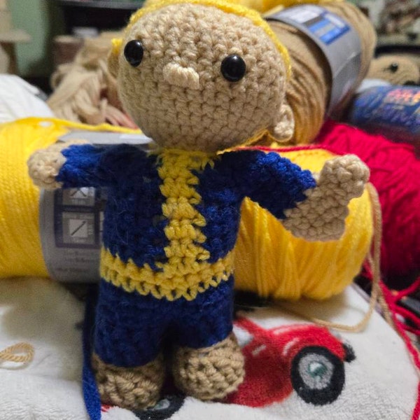 Vault Boy Crochet Pattern: Amigurumi Shelter Figure & Cola Bottle (PDF ...