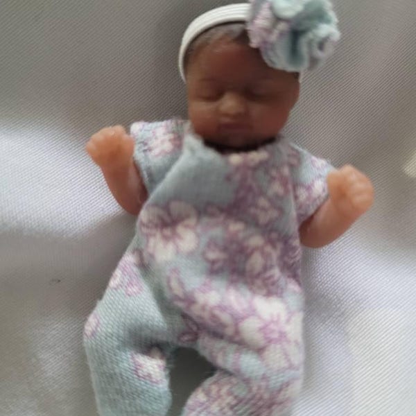 Blue Flower Dress for 2 1/2 Inch Doll - Etsy