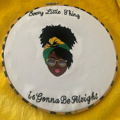 Afro Woman Machine Embroidery Design, Black Girl Embroidery Design ...