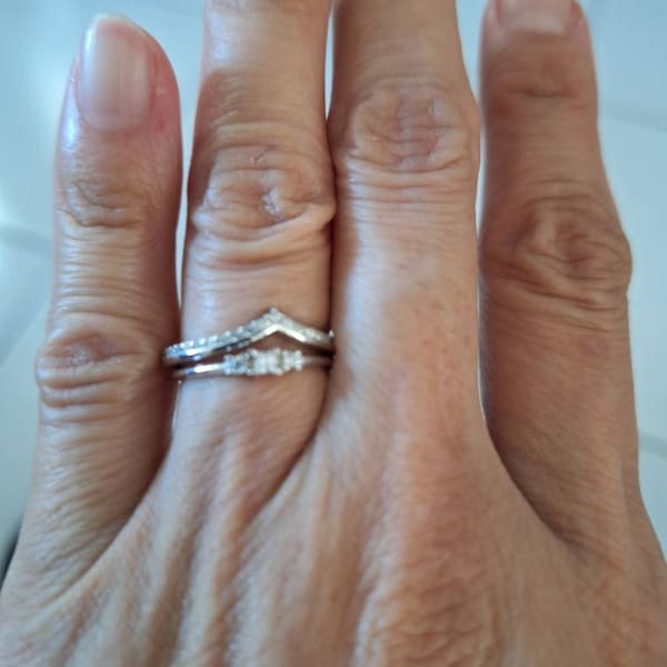 Thin Minimalist High Polished Simple Plain Silver Ring Band / Stackable Engagement Promise ...