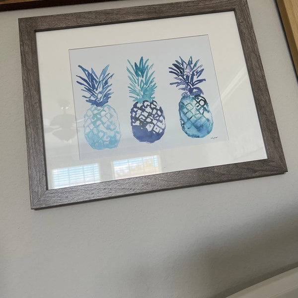 Blue Pineapple Art Print, Kitchen Wall Art, Pineapple Wall Art ...