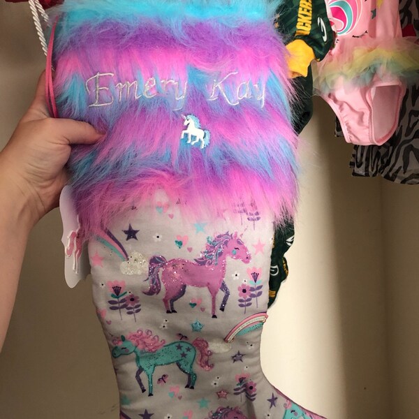 Magical Sparkly Unicorn Christmas Stocking - Etsy
