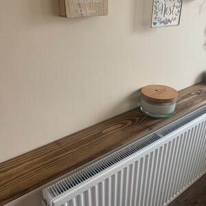 Rustic Solid Wood Radiator Shelf With Cast Iron Brackets - Etsy UK