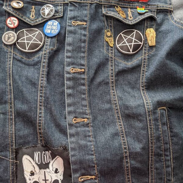 No Gods No Masters Patch, No Idols Patch, Cat Patch, Sphinx Patch, Cat Patch, Satan Patch, Back ...