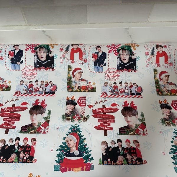 Kpop Wrapping Paper, Enhypen OT7 Birthday Wrapping Paper, Kpop Gift ...