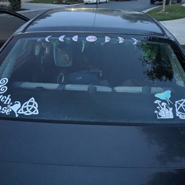 Color Shifting Vinyl Decal Phases of the Moon Sticker // Car Decal ...