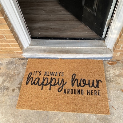 Happy Hour Doormat, Funny Doormat, Funny Welcome Mat, Funny Door Mat ...