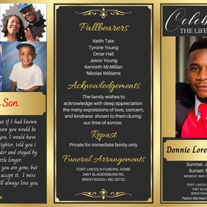 Silver Funeral Program 8 Pages Funeral Program Template for Man Men ...