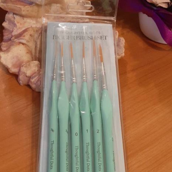 6 Piece Rigger Brush Set | Mandala Painting | Thoughtful Dots - Etsy