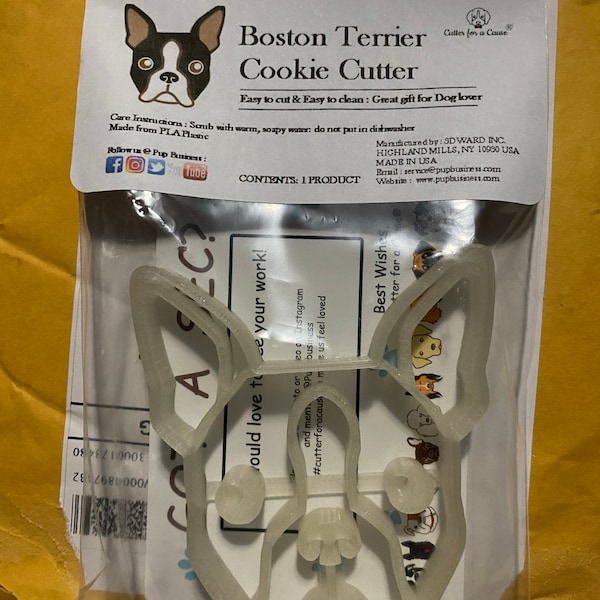 Cole the Boston Terrier - Boston Terrier Cookie Cutter - Dog Face ...