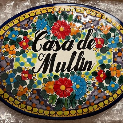 Personalized Talavera Tile House Sign, Welcome Sign, Housewarming Gift ...