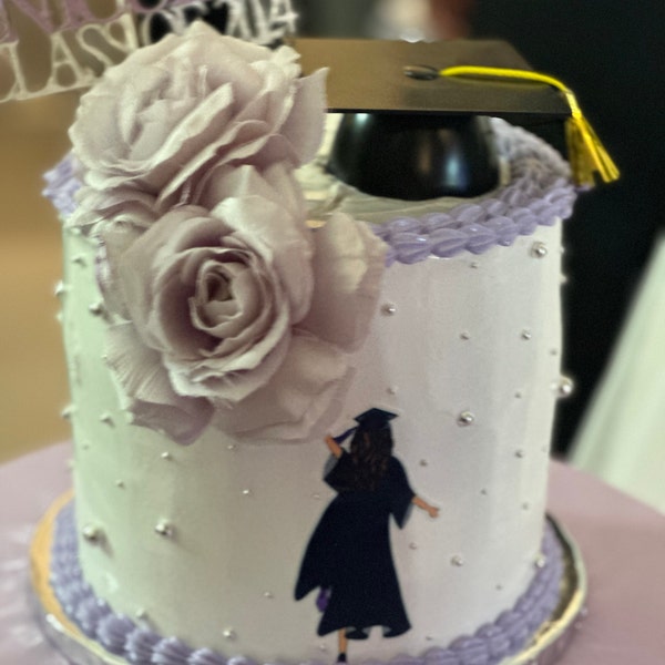 Graduate Girl Edible Cake Image: Graduation Party Decor - Etsy