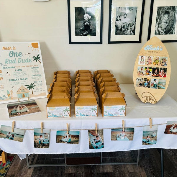 Editable Surf Gable Gift Box Label Boy the Big One Surf up Beach ...