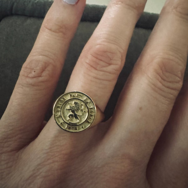 14k & 18k Gold 3D Engraved Signet Ring / Custom Design Signet Ring / 3D ...