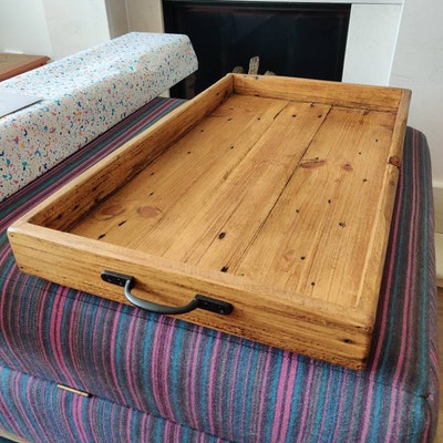 Large Rustic Reclaimed Wood Serving Tray / Hand Crafted Pallet Wood ...