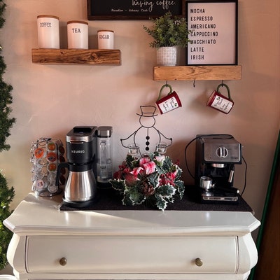 Coffee Bar Shelf Set of 2 FREE SHIPPING Floating Shelves With Coffee ...