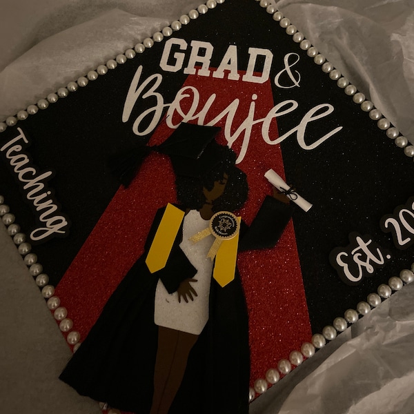 Custom Bling Mortarboard Topper| Custom Rhinestone Graduation Cap ...