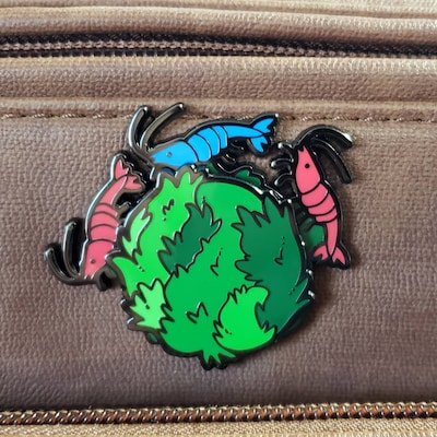 Marimo Moss Ball Shrimp Hard Enamel Spinner Pin - Etsy