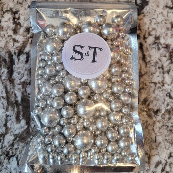 Metallic Silver Chocolate Balls Mix 5mm/10mm/20mm - Etsy