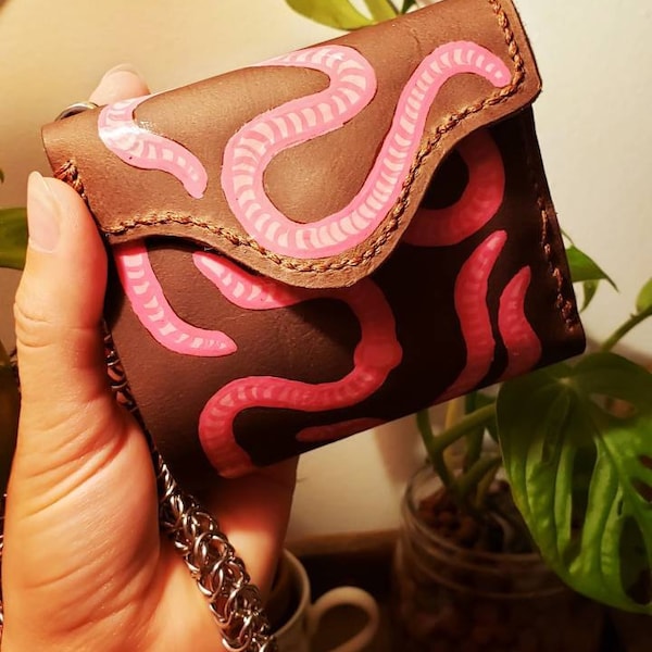 Neon Green Goblin Face Bifold Wallet. Chainmail Wallet Chain ...