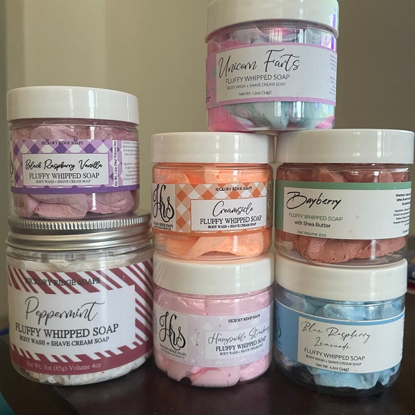 Whipped Soap Bundle of 3 Fluffy Whipped Soap in 4oz Jars Shaving Cream ...