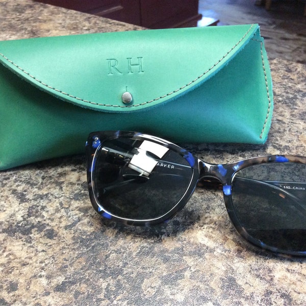 Personalized Leather Sunglasses Case, Eyeglass Case Sunnies Case ...