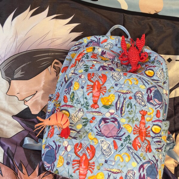 Seashell and Starfish Bag Charm - Marine Theme Keychain, Crochet Shell ...