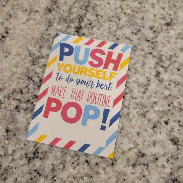 Push Yourself Make That Routine Pop Printable Gift Tags, Cheer Good ...