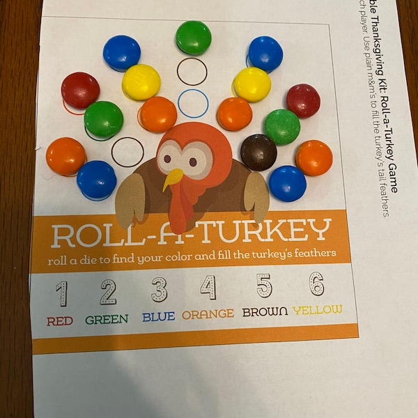 Thanksgiving Kids Table Game: Roll A Turkey - Etsy