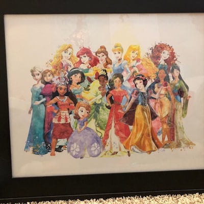 Princess Prints All Princesses Poster Fairy Wall Decor Nursery Art ...