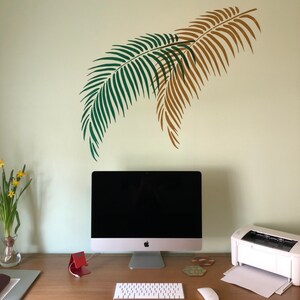 Palm Frond Stencil WALL ART STENCIL instead of Decals Easy | Etsy
