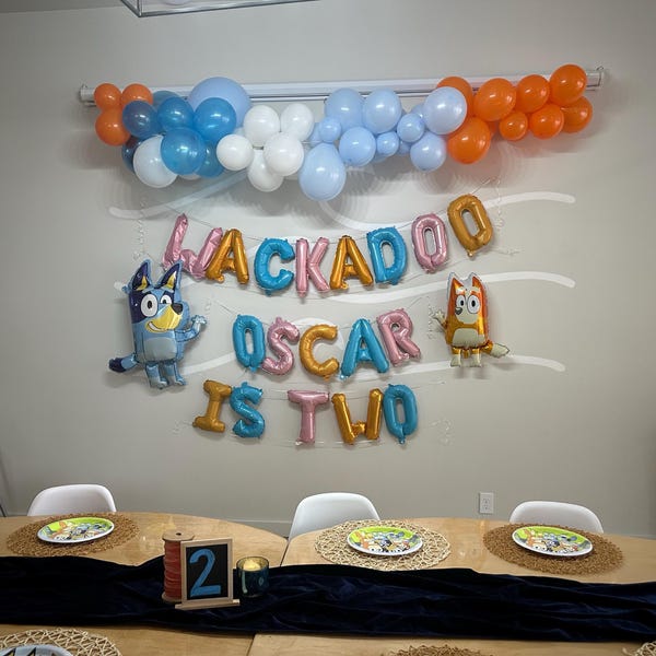 Wackadoo They're Two Custom Name Letter Balloon Kit 2nd Birthday Party ...
