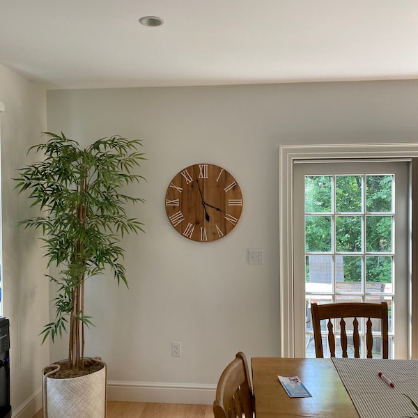 Large Wall Clock - Handmade - Farmhouse Decor - Neutral House ...