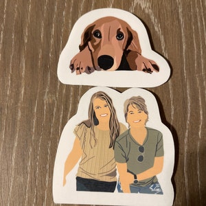 Personalized Stickers Matte or Glossy Minimal Custom Drawing Portrait ...