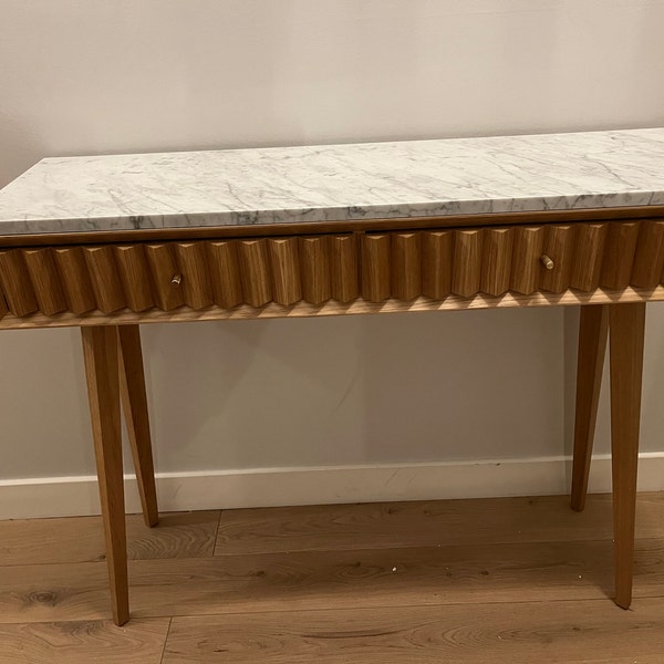 Walnut Office Desk With Two Solid Walnut Drawers, Bureau, Mid Century ...