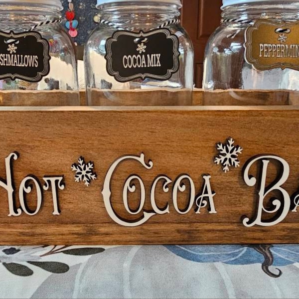 Handmade Hot Cocoa Bar Box: Winter Cocoa Station With Jars - Etsy