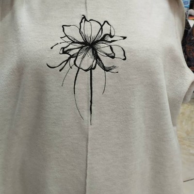 Black Flower Ink Machine Embroidery Design Black Flower Embroidery ...